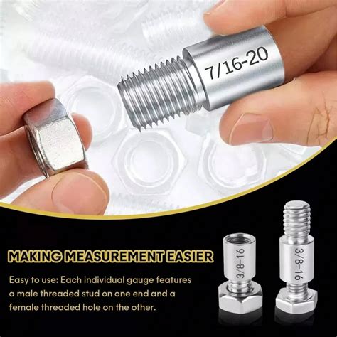 44 Pezzi Set Calibro Filetti Dadi E Bulloni Standard Metrico E