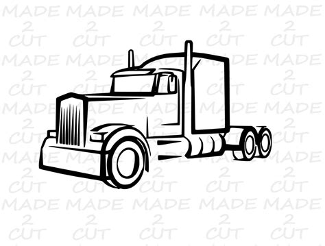 18 Wheeler Line Art