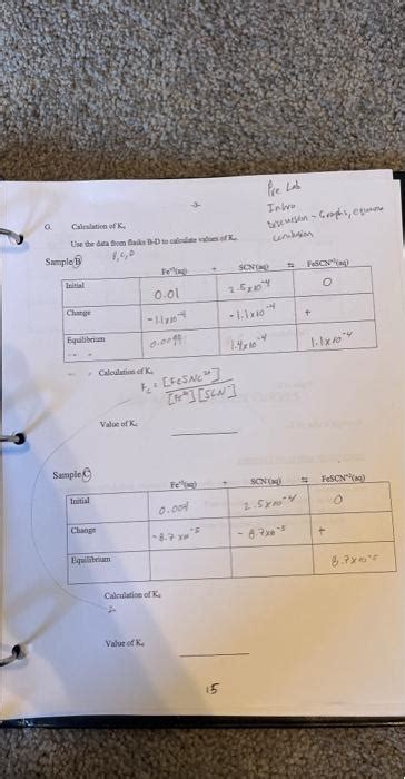 Solved Help To Solve The Calculation For Kc On Sample B And Chegg