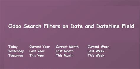 Odoo Search Filters On Date And Datetime Field