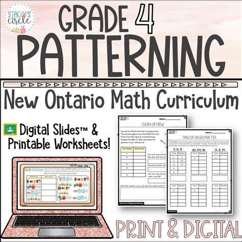 Grade 4 Patterning Ontario Math Staceys Circle