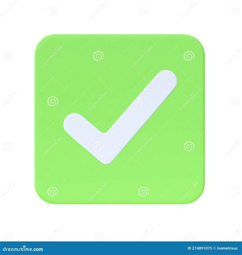 Check 3d Render Icon Checklist Symbol Ok Button And Success Green