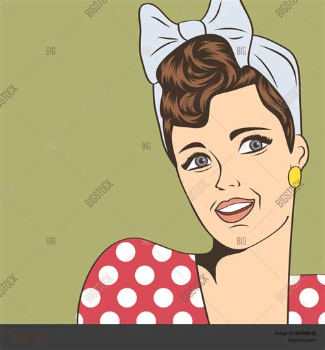 Cute Retro Woman Vector Photo Free Trial Bigstock