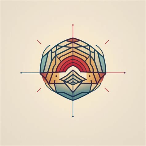 Premium Ai Image Geometric Brain Logo