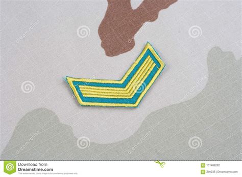 Army Private Rank Patch On Desert Uniform Editorial Image