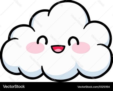 Kawaii Cloud Royalty Free Vector Image Vectorstock