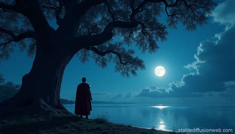 Knight Under Ancient Tree Stable Diffusion Online