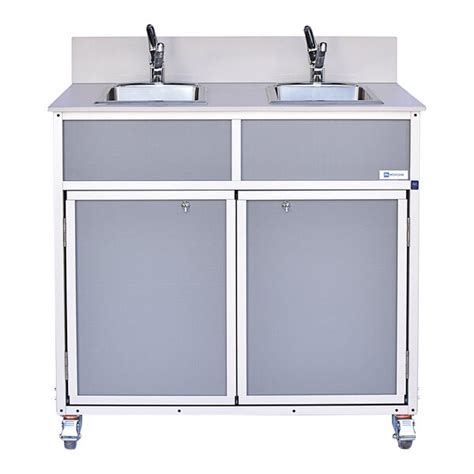 Monsam Ns 002 Gray Gray Double Basin Portable Self Contained Sink