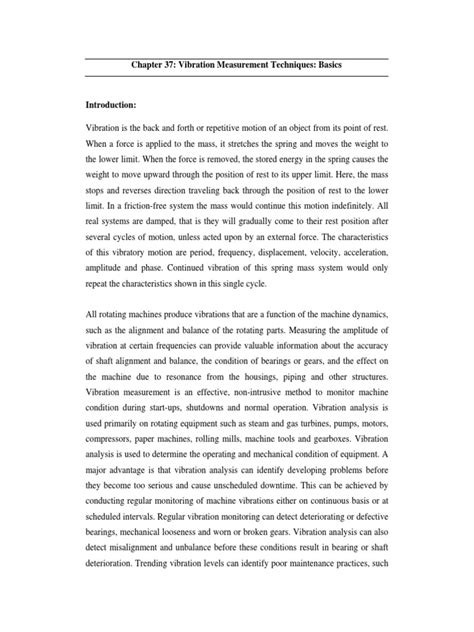 Vibration Measurement Techniques Pdf Pdf