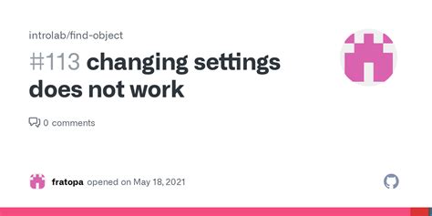 Changing Settings Does Not Work Issue Introlab Find Object GitHub