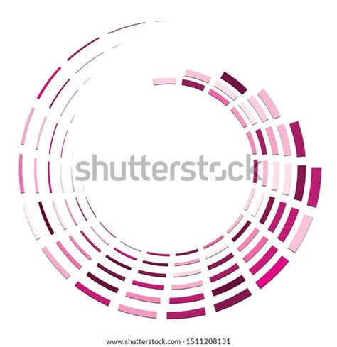 Segmented Circle Rotationcircular Radial Dashed Lines Stock Vector