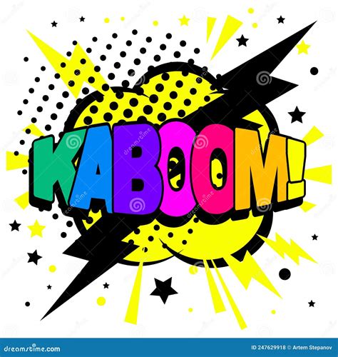 Kaboom Comic Rainbow Text Vector Illustration