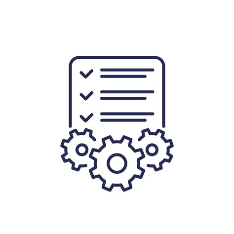 Procedures Project Line Icon With Checklist 10136326 Vector Art At