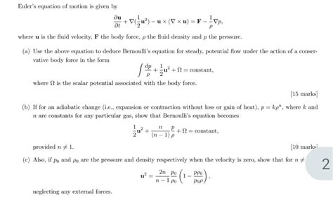 Eulers Equation Of Motion In Cartesian Coordinates At Ebony Butters Blog