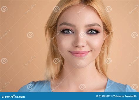 Smiling Face Female Face Happy Smile Close Up Portrait Of Young Happy Smiling Girl Stock Image
