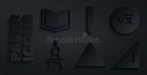 Set Geometric Figure Tetrahedron Square Root Of X Glyph Drawing Compass Triangular Ruler