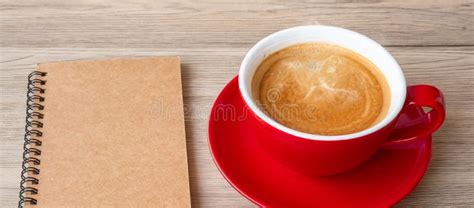 Blank Notebook And Coffee Cup On Wood Table Motivation Resolution To Do List Strategy And
