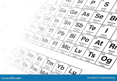 Periodic Table Of The Elements Perspective Background Cartoon Vector