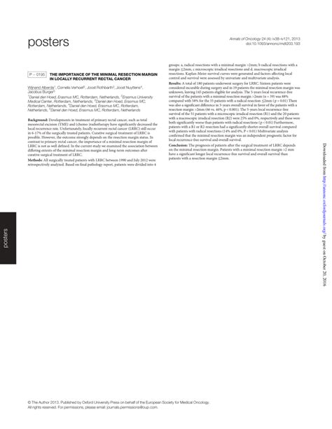 Pdf P 0195 The Importance Of The Minimal Resection Margin In