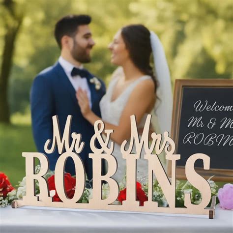 Personalized Mr And Mrs Wedding Name Sign Custom Surname Table Sign In