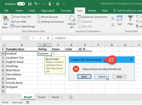 How To Create Drop Down Lists Using Data Validation In Microsoft Excel