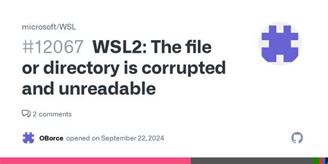 Wsl2 The File Or Directory Is Corrupted And Unreadable · Issue 12067