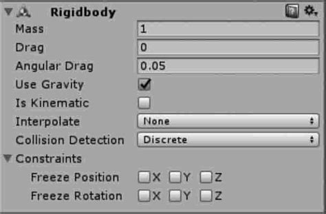 Unity 3d刚体（rigidbody）