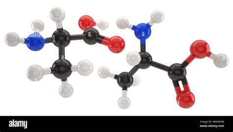 Alanine Molecule Structure 3d Illustration With Clipping Path Stock