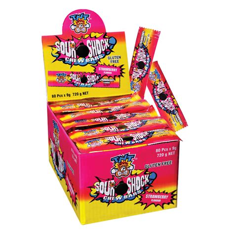 Tnt Sour Shock Bar Strawberry Lollies 4 U