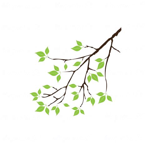Tree Branch SVG DXF Tree Branch Clipart Nature Leaf Etsy