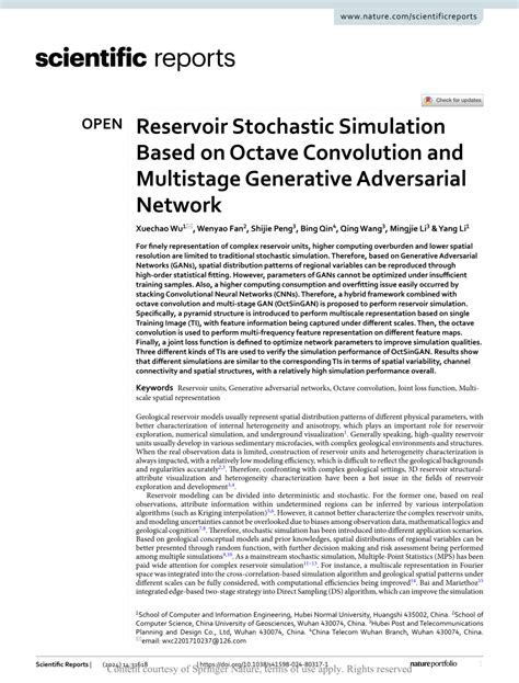 Pdf Reservoir Stochastic Simulation Based On Octave Convolution And Multistage Generative