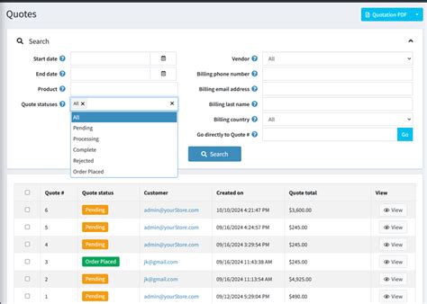 nopcommerce order quotation plugin nopcypher ecommerce development