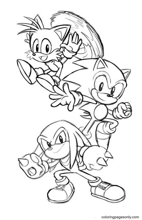 Sonic Tails And Knuckles Coloring Pages Coloring Pages