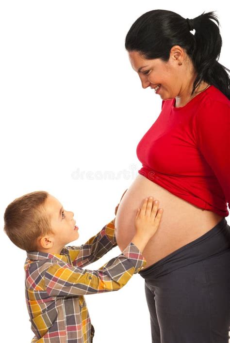Pregnant Mother And Her Son Stock Photo Image Of Belly Five