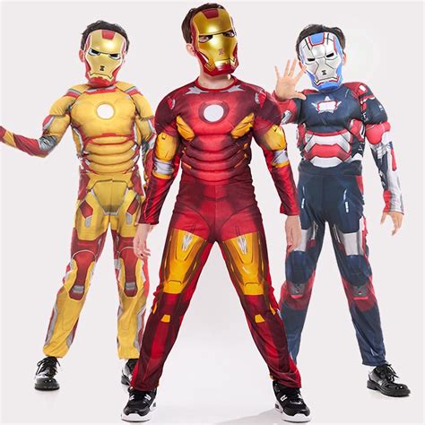 Iron Man Boys Muscle Suit Super Hero Costume Spiderman Batman Avengers