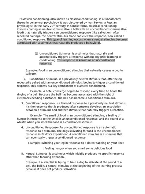 Pavlovian Conditioning Pdf Classical Conditioning Psychological