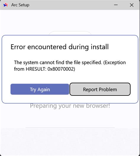 Arc Setup Failed R Arcbrowser