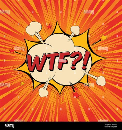 Wtf Comic Text Speech Bubble Sound Effect Bang Cloud Icon Of Color