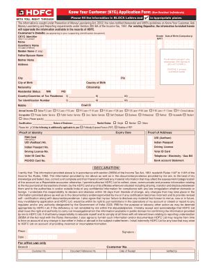 Fillable Online KYC Form HDFC Ltd Fax Email Print PdfFiller