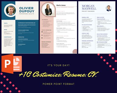 Custom Resume CV Template PowerPoint Infographics