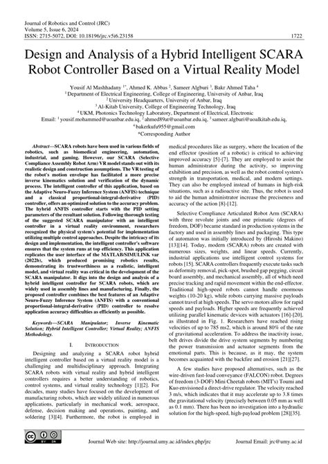 Pdf Design And Analysis Of A Hybrid Intelligent Scara Robot Controller Based On A Virtual