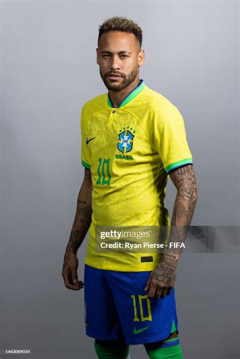 Neymar Of Brazil Poses During The Official Fifa World Cup Qatar 2022
