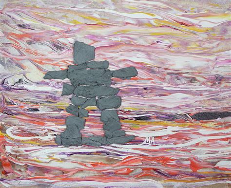 Aerial 9 Inukshuk Painting By Madeleine Arnett Fine Art America