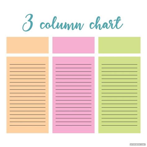 Free Printable Blank 6 Column Chart Template Download Free Printable