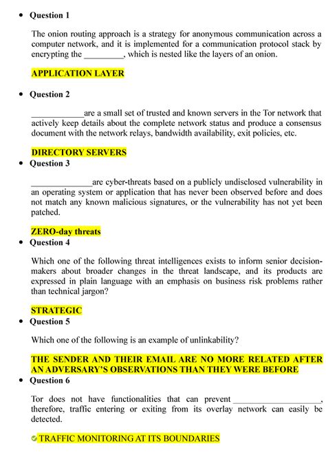 St MCQ QUIZ Copy MCQ Question The Onion Routing Approach Is A Strategy For Anonymous