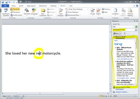 How To Use The Research Task Bar Of MS Word 2010 Technical Communication Center