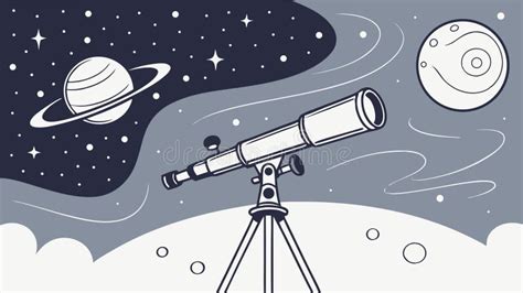 Telescope And Planets Astronomy Science And Space Exploration Equipment Vector Design Generative
