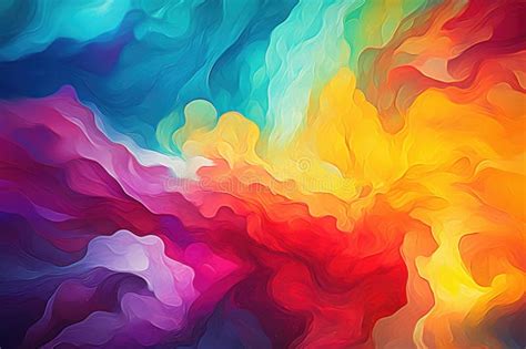 Vibrant Color Explosion In Abstract Digital Artwork Stock Illustration