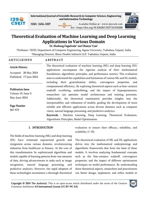 Pdf Theoretical Evaluation Of Machine Learning And Deep Learning Applications In Various Domain