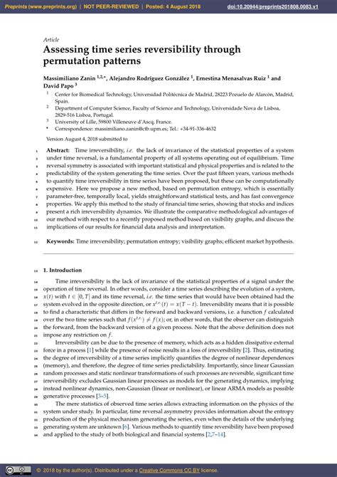 pdf assessing time series reversibility through permutation patterns